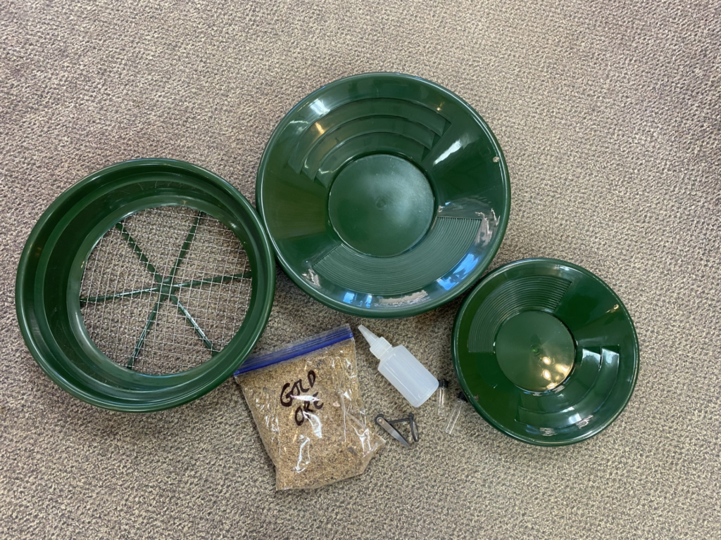 BEGINNERS 7 PIECE GOLD PANNING KIT WITH FREE SAMPLE OF GOLD ORE ...
